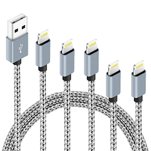 iPhone Charger, 5Packs(3ft 3ft 6ft 6ft 10ft) Apple MFi Certified Lightning Cable Fast Charging High Speed Data Sync USB Cable Compatible iPhone 14/13/12/11 Pro Max/XS MAX/XR/XS/X/8/7/Plus/6S/SE/iPad