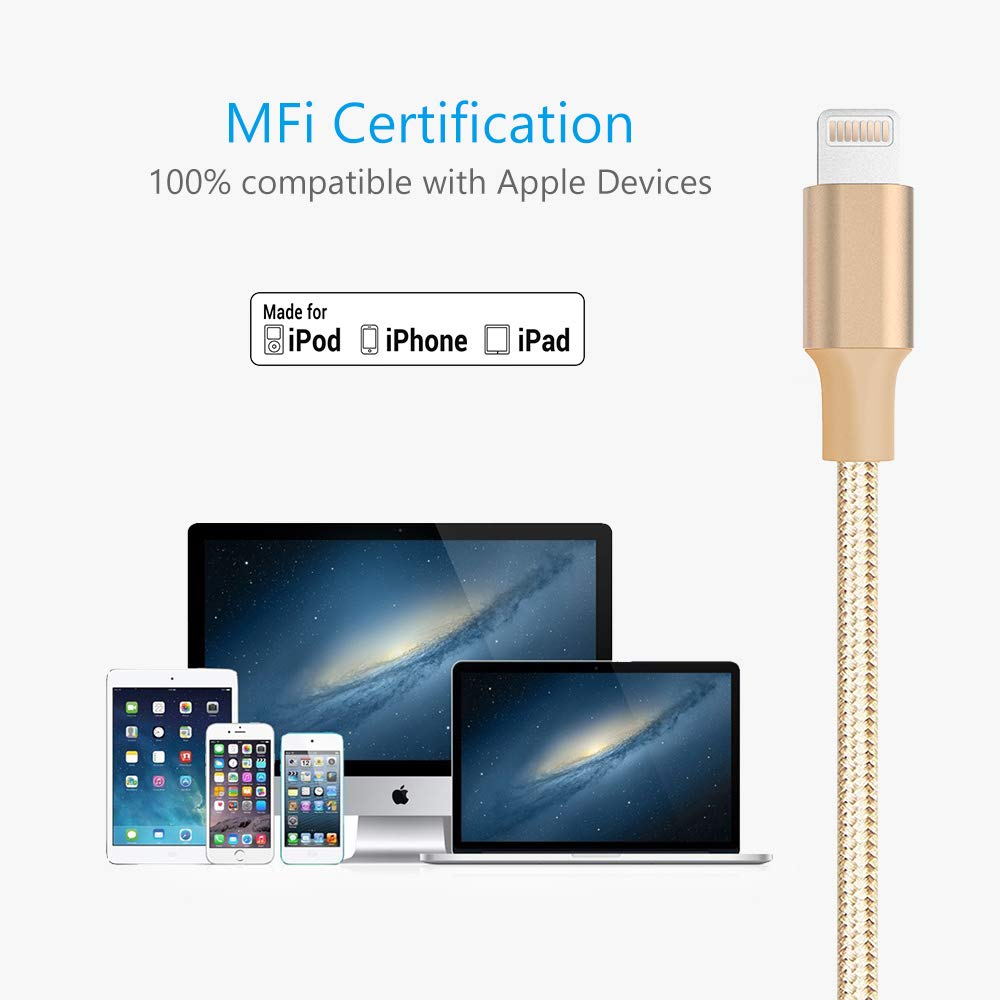 iPhone Charger, MFi Certified iPhone Cable- ilikable 3 Pack 3/6/10FT Nylon Braided Lightning Cable Compatible with iPhone 14 13 12 11 Pro Max XR X 8 8Plus 7 7Plus 6 6s SE iPad Air Pro