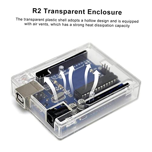 R2 Transparent Plastic Shell Strong Heat Dissipation ABS Circuit Board Protective Enclosure