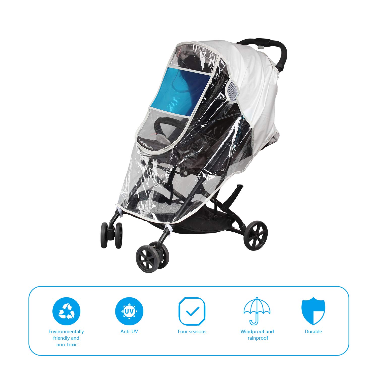Joyooss Stroller Rain Cover, Stroller Accessories, Universal Stroller Cover with Stroller Hook