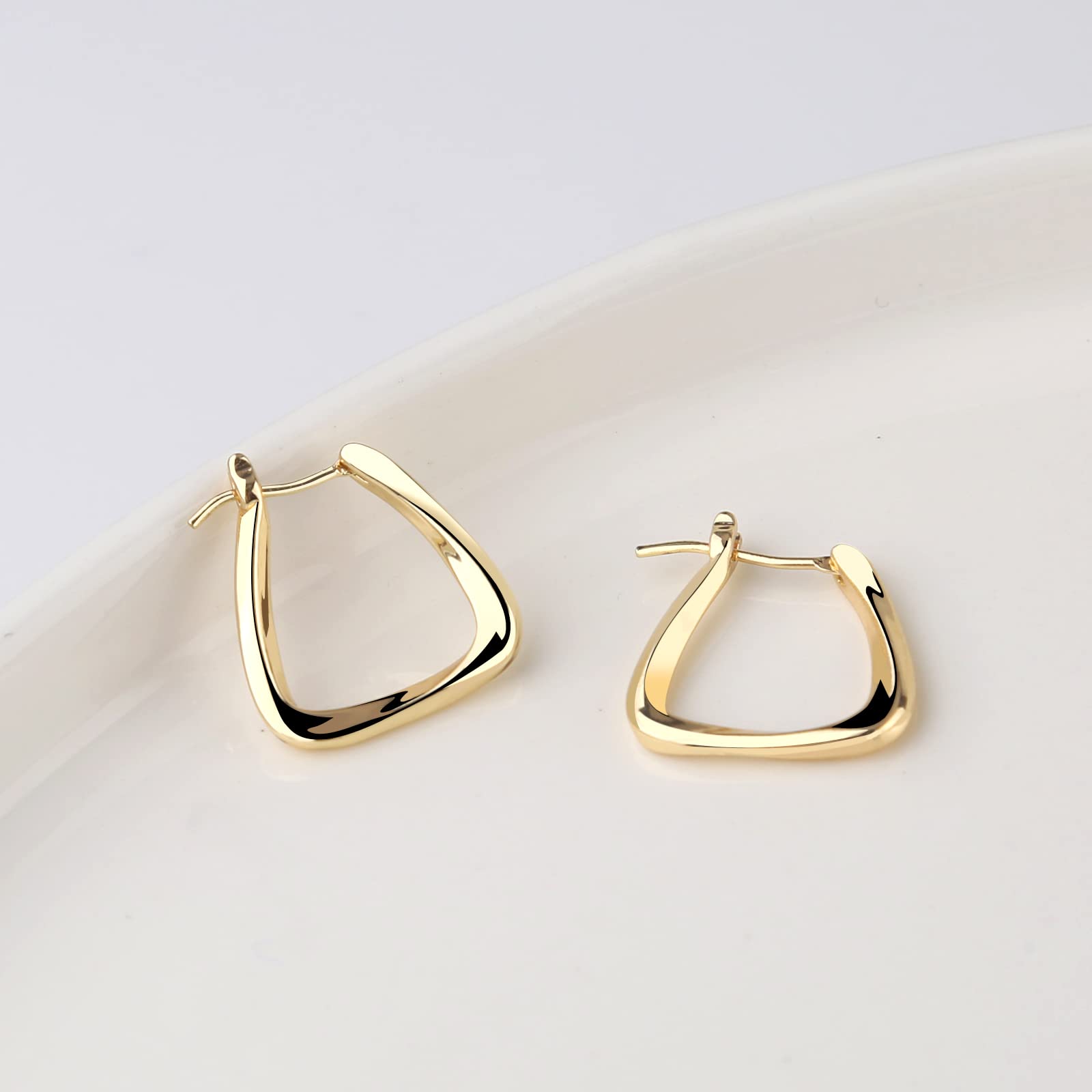 Konikit U-shaped Golden Color Earrings for Women, Golden Earrings for Women
