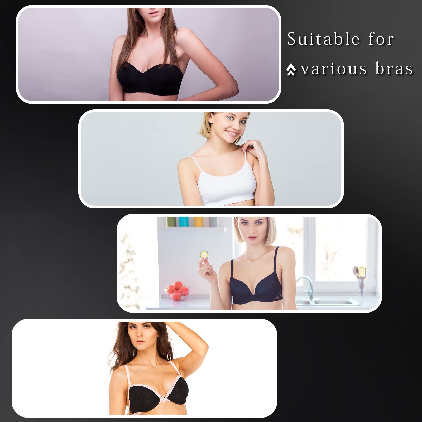 Honoson 2 Pairs Breathable Silicone Bra Inserts Waterproof Reusable Bra Inserts Breast Enhancers for Bra Swimsuit Sports Bra (Round and Semicircular Shape)