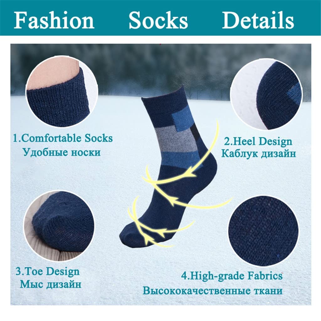 JIESEING 5 Pairs/Lot Socks Male Winter Warm Cashmere Breathable Casual Socks Mens Gift Socks