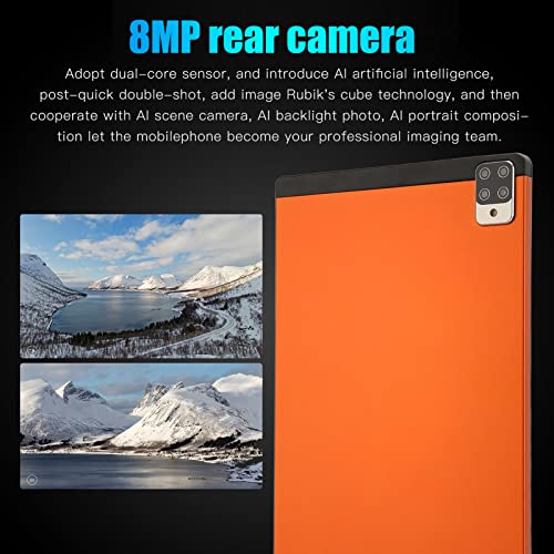 Qinlorgo HD Tablet, 4GB RAM 64GB ROM 5MP Front 8MP Rear 100-240V Calling Support IPS Screen Orange Tablet PC for Elderly for Reading (US Plug) (Qinlorgobuz5x93wyq-11)