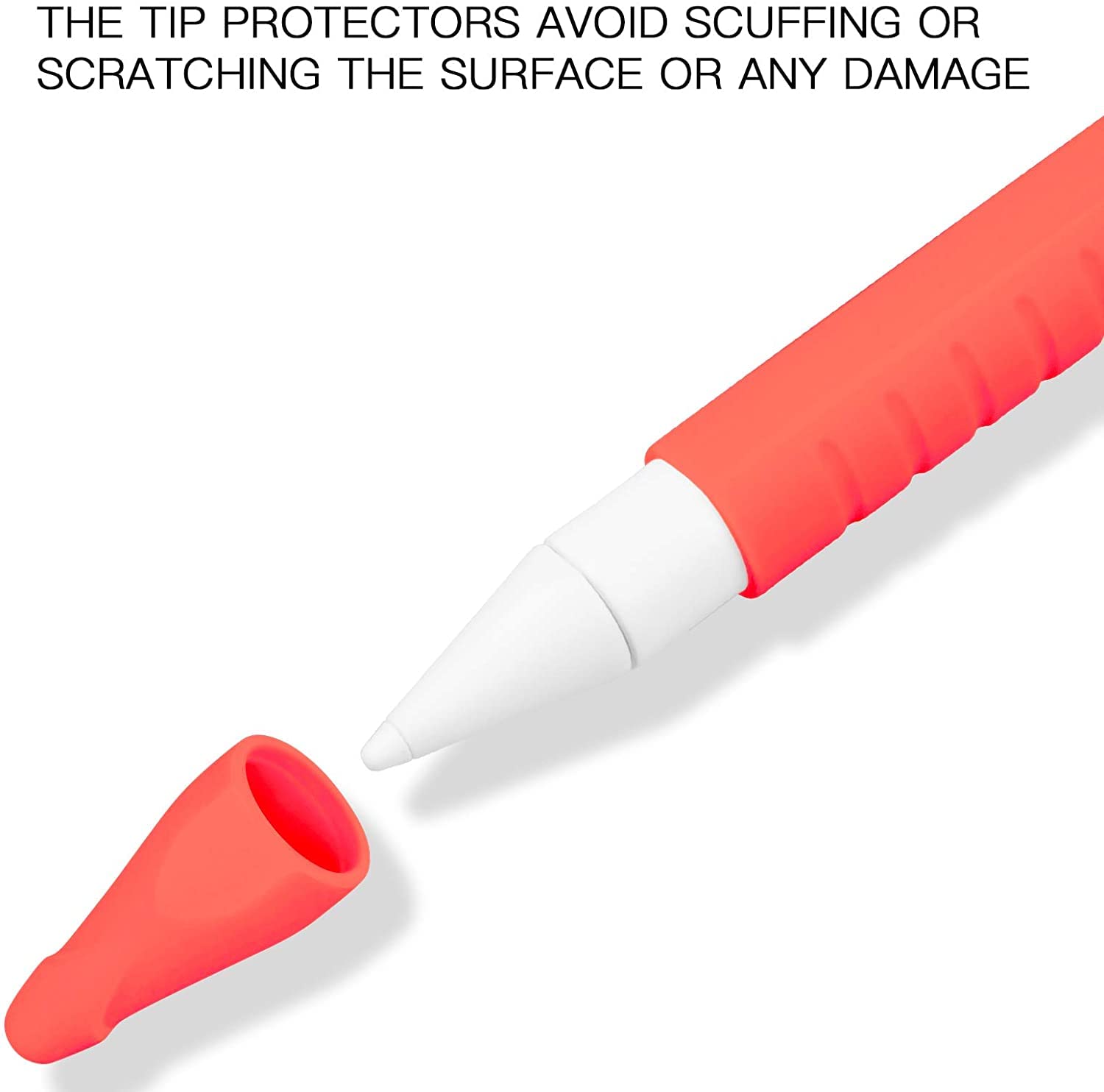 MITERV for Apple Pencil Case Silicone Protective Skin Cover Sleeve Compatible with Apple Pencil 2nd Generation iPad Pro 11 12.9 inch 6 Pack Black/Pink/Red/Mint Green/Light Purple/White