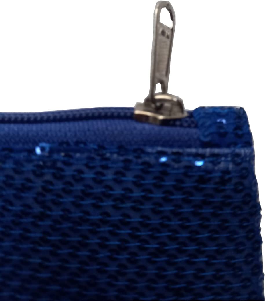 KVR Women Sparkly Glitter Clutch Hobo Evening Party Club Bridal Elegant Handbag (10 inch x 6.5 inch, Sequin- Blue)