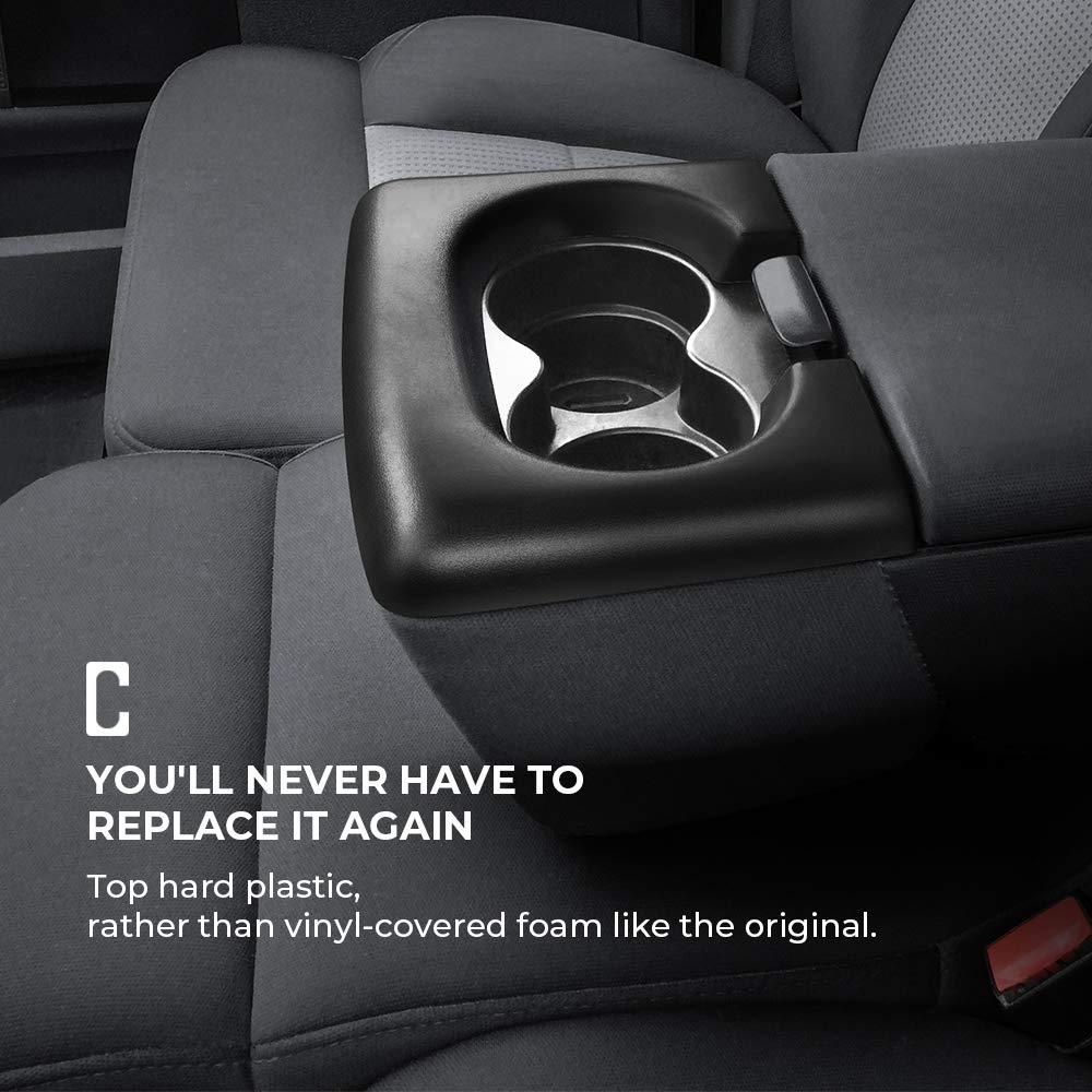 JoyTutus Center Console Cup Holder Replacement Pad Fits F150, Bench Seat Center Console Parts Replacement (Black)