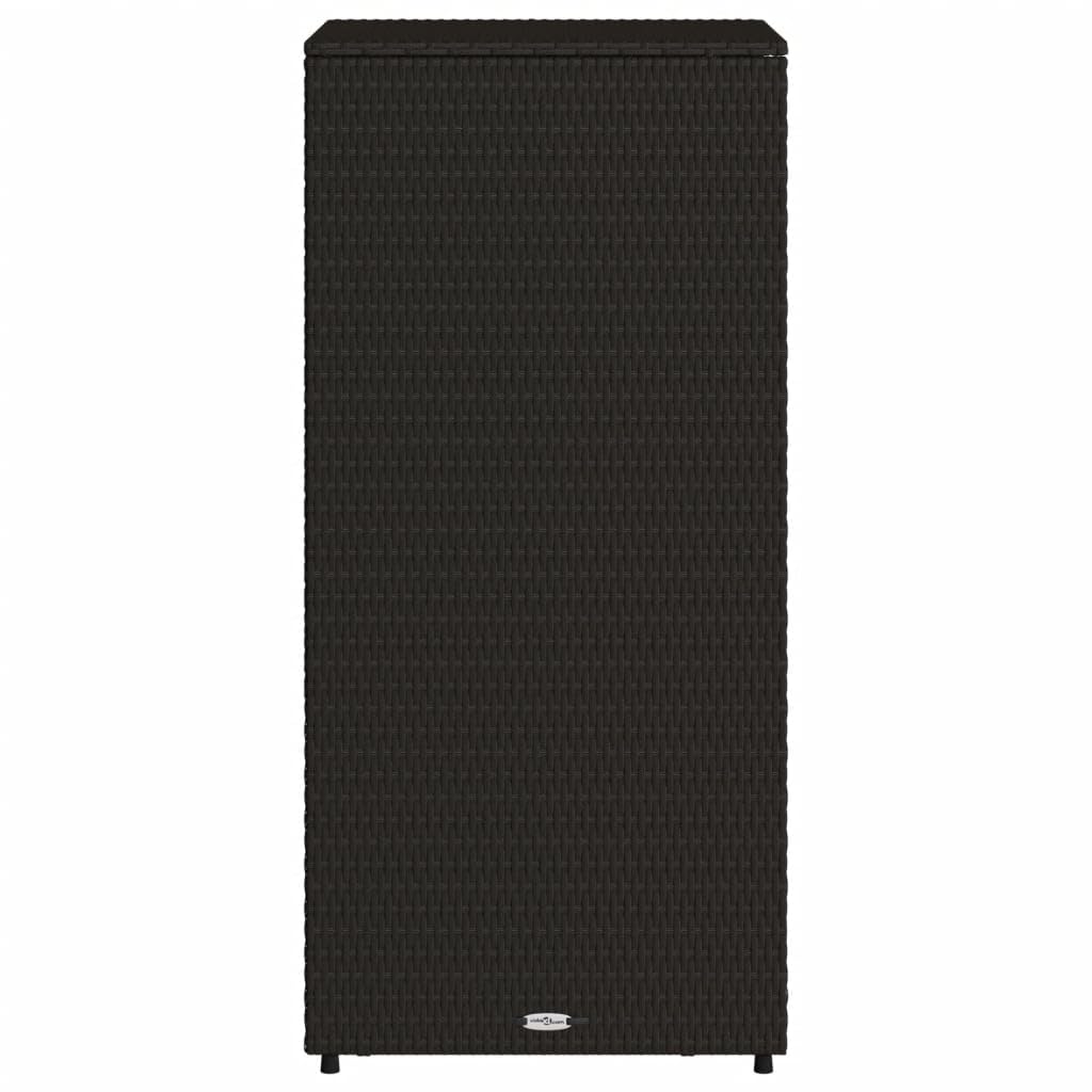 vidaXL Poly Rattan Patio Storage Cabinet - Weather-Resistant Outdoor Organizer with Shelves & Drawer for Cushions, Tools - Black, 19.7"x21.7"x45.3"
