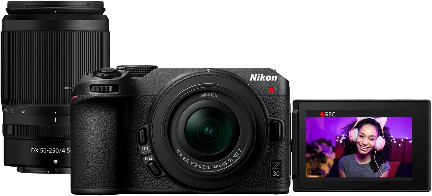 Nikon Z30 Mirrorless Camera with 16-50mm and 50-250mm Lenses with Advanced Accessory and Travel Bundle (Included 1-Year Nikon Warranty) | 1743 | Nikon Z30