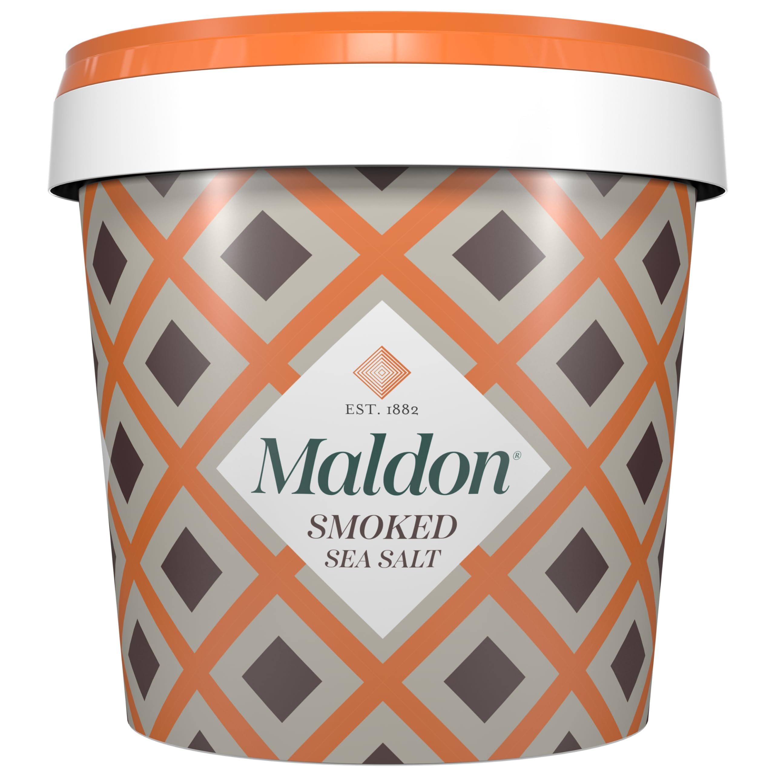 Maldon Salt, Smoked Sea Salt Flakes, 1.1 lb (500 g), Bulk Tub, Kosher, Natural, Gently Smoked Over Oak, Handcrafted, Gourmet, Pyramid Crystals