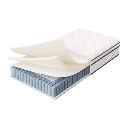 Oakestry Jenna 10-inch Twin Size Memory Foam Mattress Separately Encased with Wrapped Pocket Coils for Cool Sleep and Pressure Relief, White