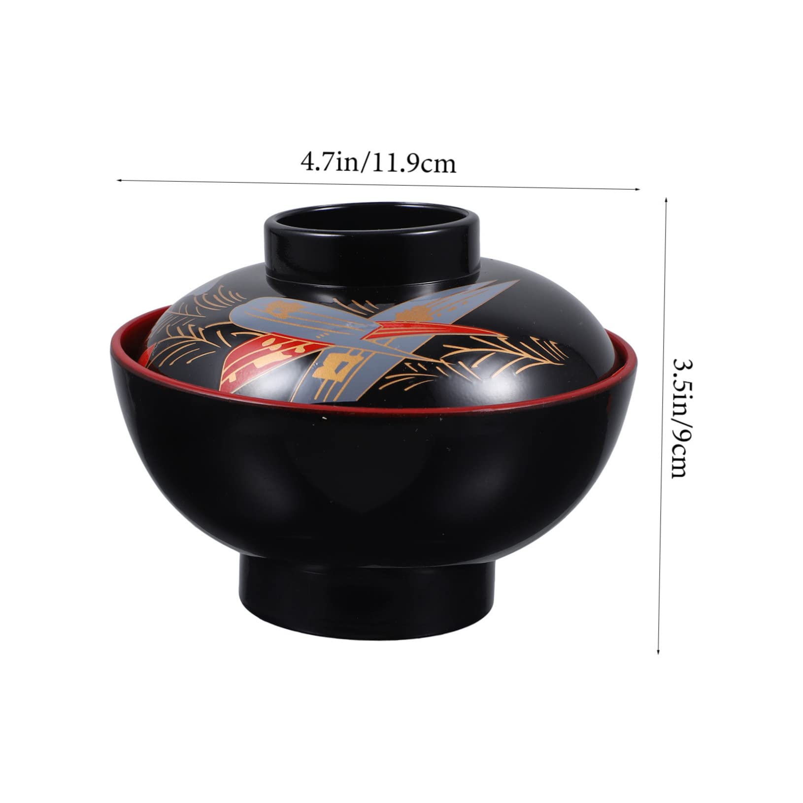 KICHOUSE Japanese Rice Bowl Miso Bowl Small Soup Bowl Flower Bowl Plastic Japanese-style Asian Bowl