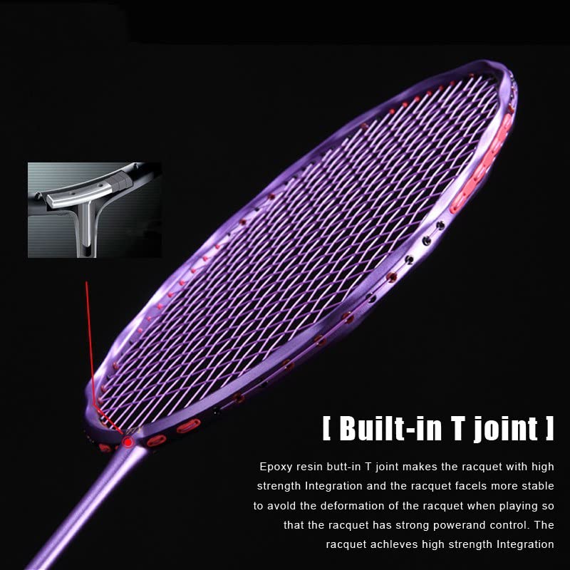 JHHDP 5U 75g 30Lbs Full Carbon Fibre Twist Frame Badminton Racket with Free Tied (Color : D, Size : 1)