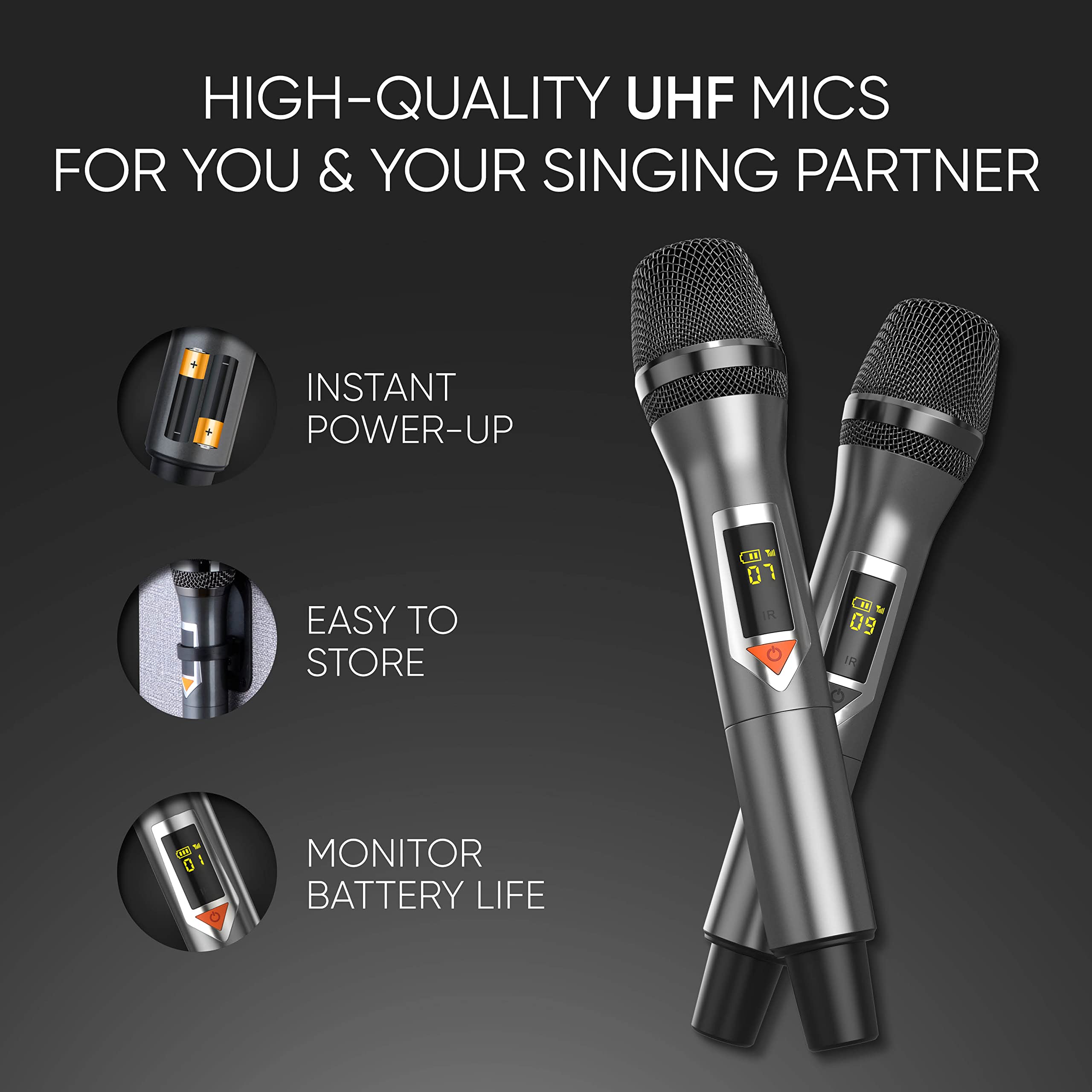 MASINGO Professional Karaoke Machine with Lyrics Display Screen + 2 Wireless Microphones, Bluetooth Portable PA Speaker with Built-in 15" Tablet & WiFi - Best Gift for Adults and Kids - X8 2021 Model