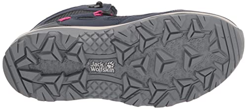 Jack Wolfskin Vojo Texapore Mid K Hiking Boot, Dark Blue/Pink, 4.5 US Unisex Big Kid