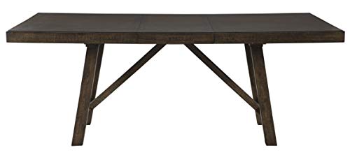Signature Design by Ashley Rokane Rustic Farmhouse Dining Room Extension Table, Seats up to 8, Brown
