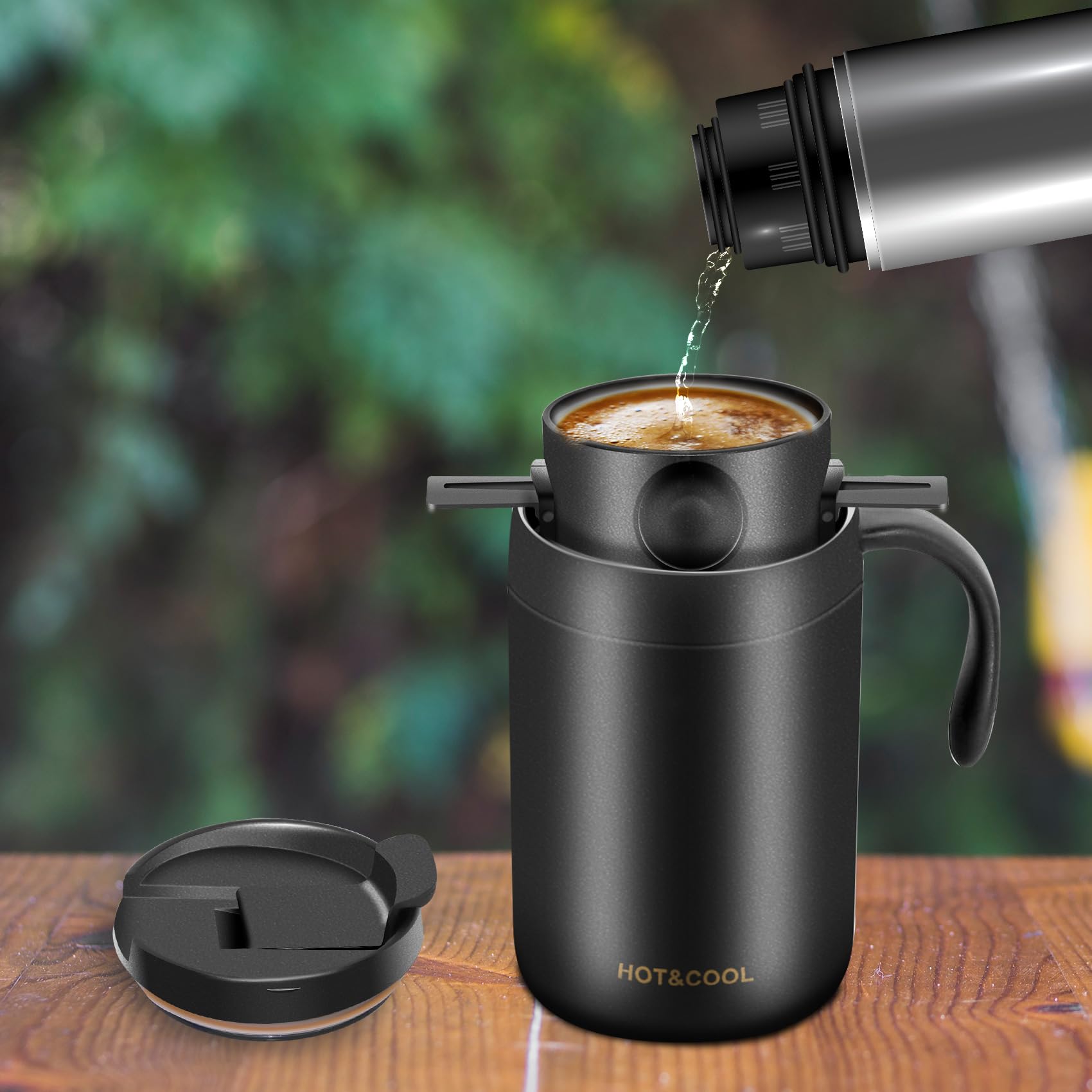 OARSE 16oz Camping Coffee Maker Pour Over Coffee Maker Set,Camp Pour Over Set,Portable Coffee Kit for Travel, Camping, Offices, Backpacking