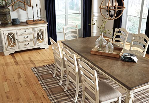 Signature Design by Ashley Realyn French Country Dining Extension Table, Seats up to 8, Chipped White