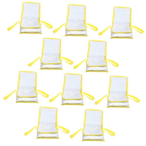SOLUSTRE 10pcs Pizza Cooler Bag Insulated Bag Reusable Insulated Shipping Bags Cooler Thermal Bag Insulated Cake Carrier Bike Bag Food Tote Plastic Yellow