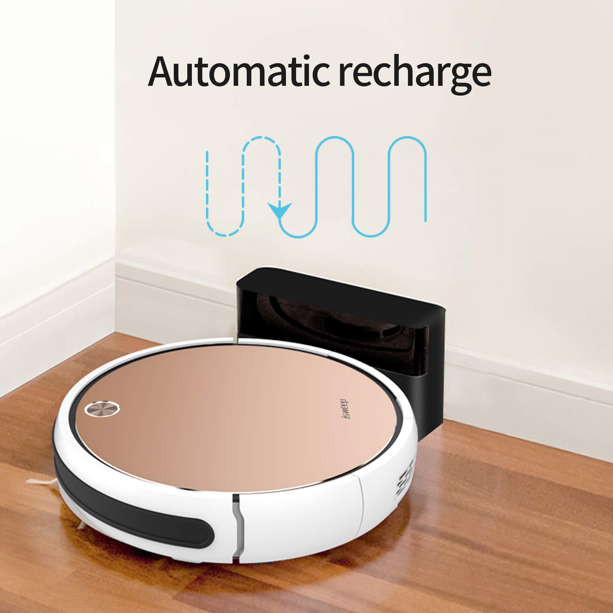 ISWEEP X3 2 in 1 Robot Vacuum Cleaner and mop,1800Pa Strong Suction,App Control,Automatic Self-Charging,Robotic Vacuum Carpet and Hard Floor Cleaning