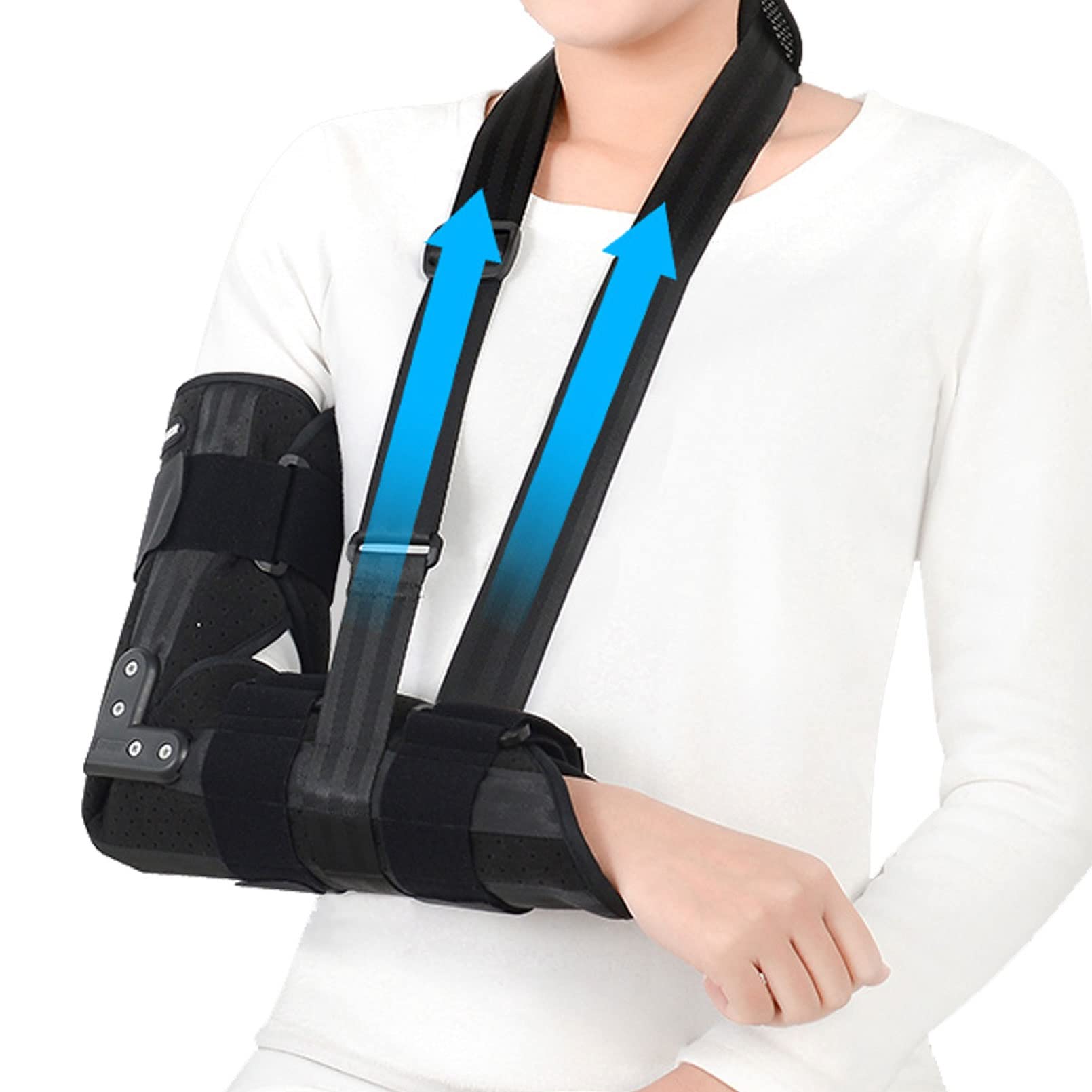 JIONET Arm Brace Elbow Support Brace Adjustable Arm Injury Recovery Elbow Brace Stabilizer with Arm Sling Elbow Fracture Fixation for Right Hand (Color : Right Arm, Size : Large)