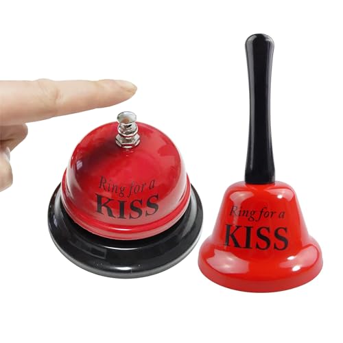 KYHSOM 2 Pack Kiss Bell, Hand Bell Service Bell Bar Counter Call Bell Reception Bell Wedding Events Bell Party Events Bell