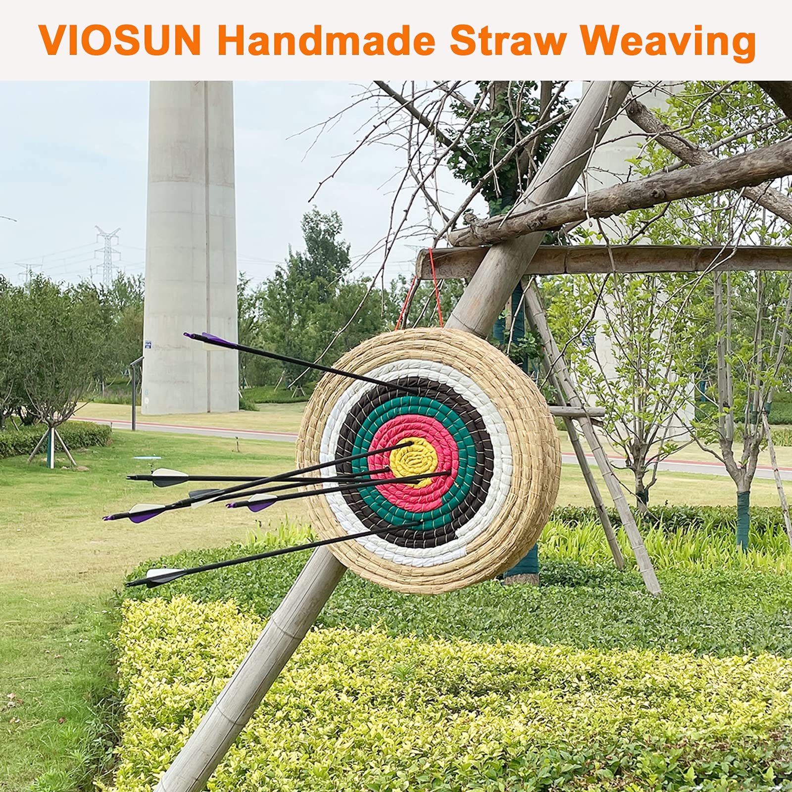 KQSNBG Traditional Straw Archery Target 4 Layers 20 inch - Hand Made Round Solid Straw Archery Targets，Archery Arrow Target for Outdoor Shooting Practice
