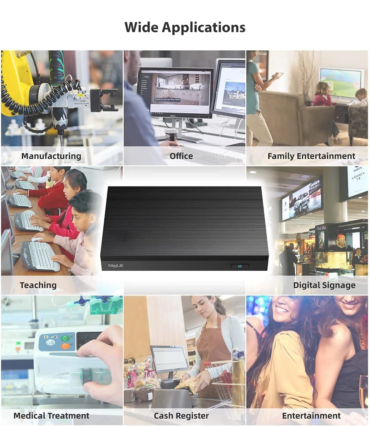 MeLE Fanless Mini PC, Windows 11 Pro Celeron J4125 8GB 256GB,Dual HDMI Micro PC Portable Silent Desktop Computer,Supports Unlocked Bios on Astrophotography Media Office IoT (Quieter2Q/J4125/8GB+256GB)