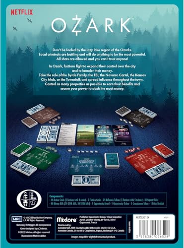 Mixlore Ozark The Board Game | Territory Control Strategy Game | Based on The Hit Netflix TV Series | Ages 16+ | 2-5 Players | Average Playtime 30 Minutes | Made by Mixlore