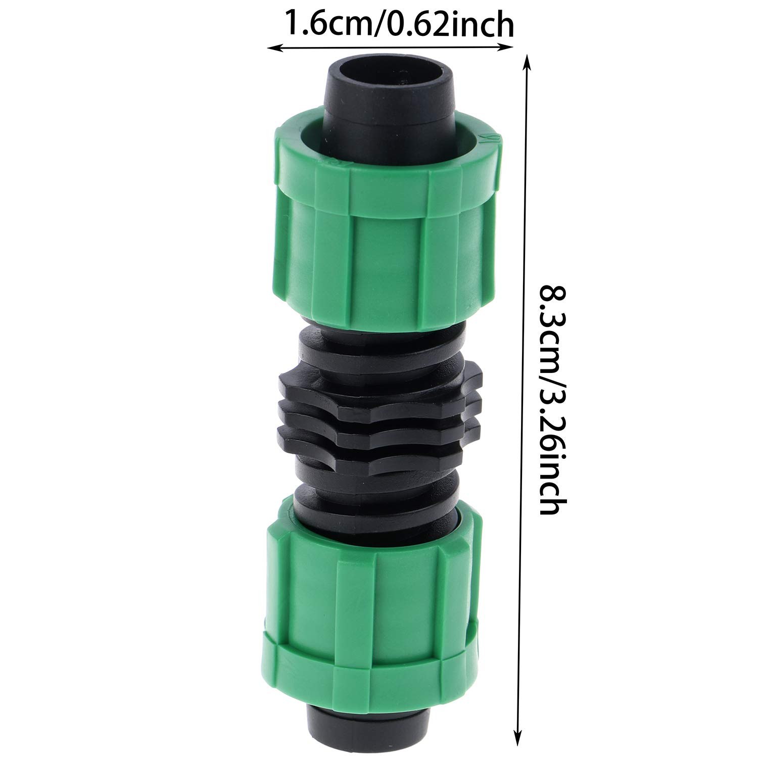 JETTINGBUY 8 Pieces Drip Irrigation Tubing Coupling Universal Elbow Fitting Hose Elbow Connector Fits All Brands 16-17mm Drip Tape or Sprinkler Systems