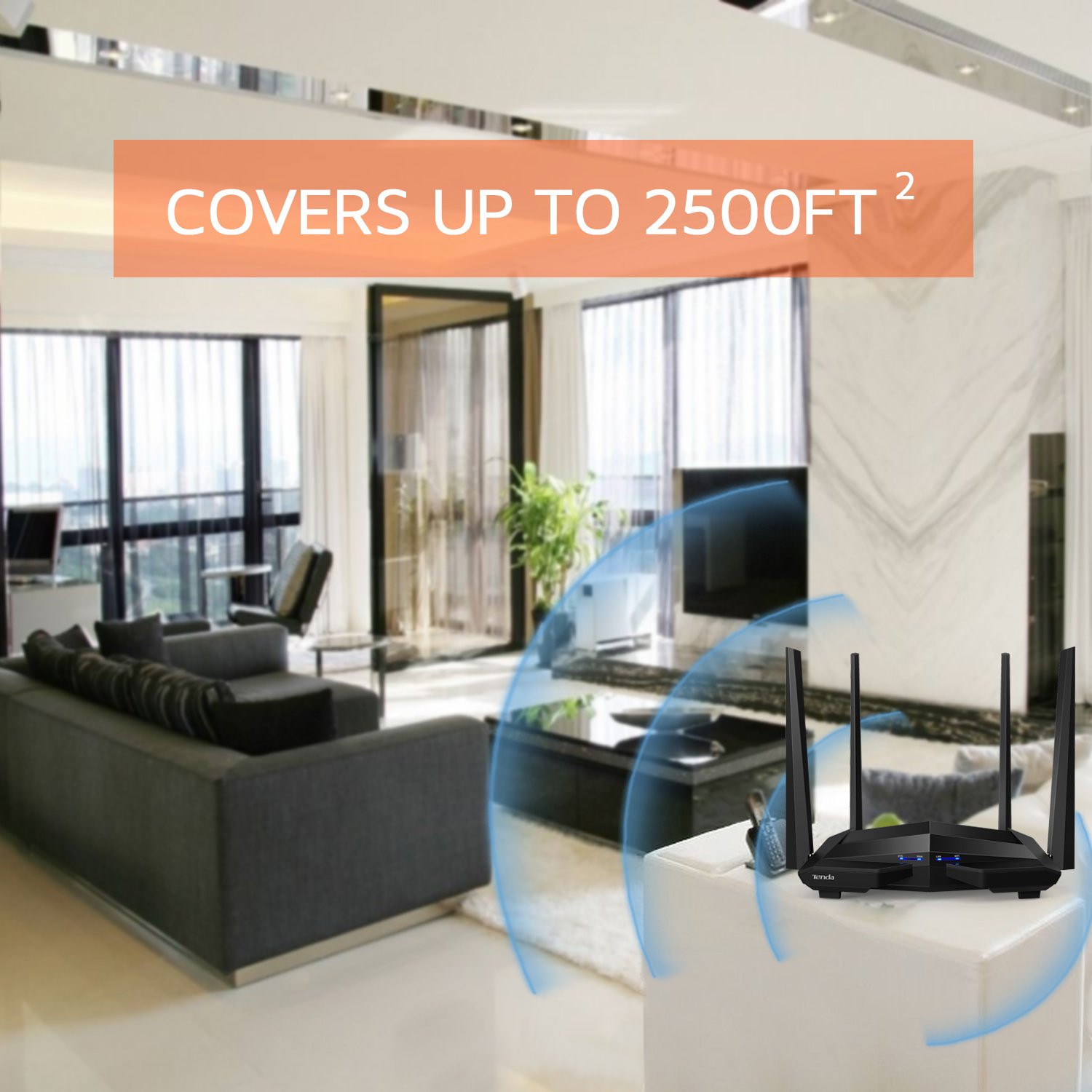 Tenda AC1200 Dual Band Smart WiFi Router, Gigabit Ethernet(AC10U)