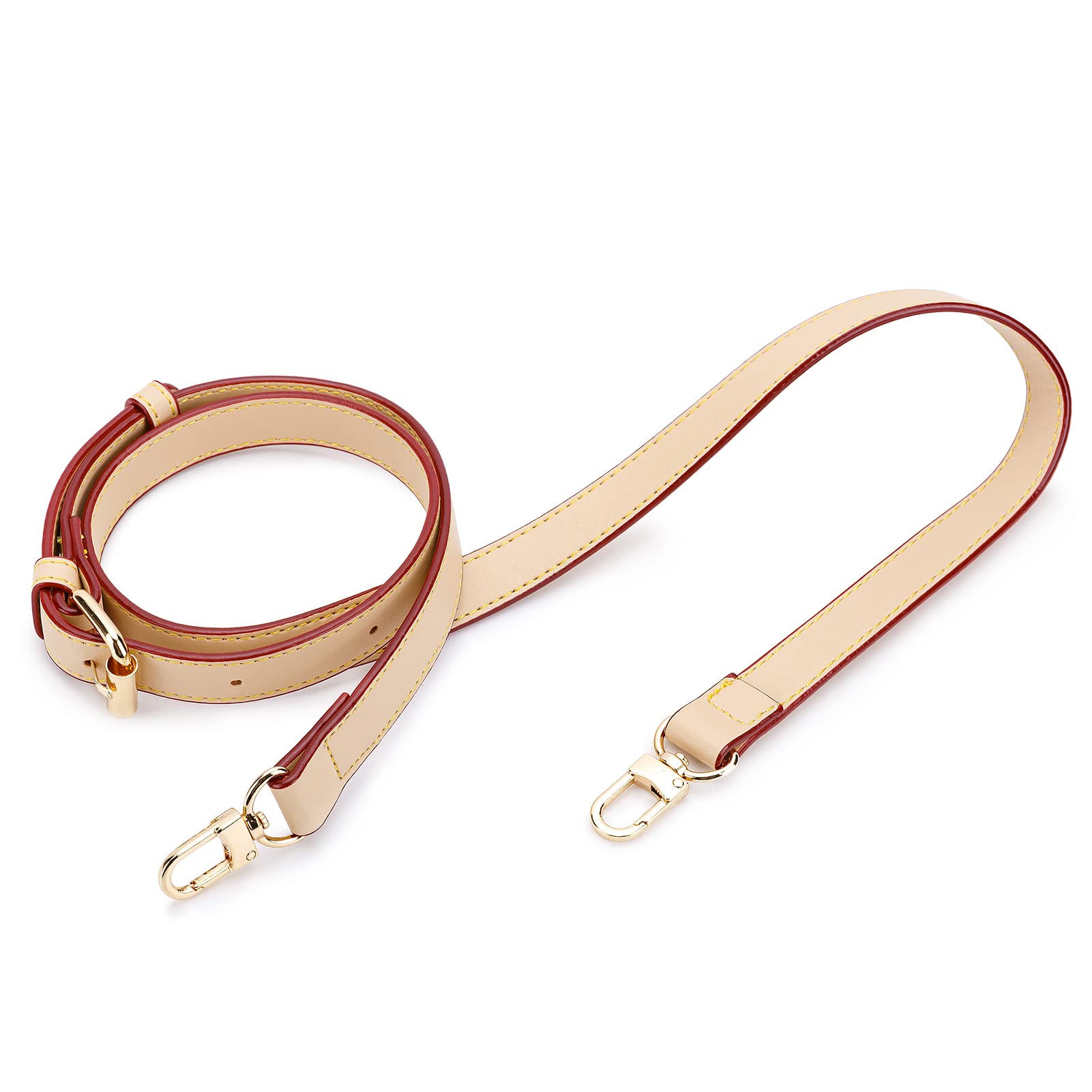 Leather Purse Strap Replacement for Handbags Speedy Nano Messenger Bag Small Pochette, Adjustable Crossbody Shoulder Strap for Bags - Beige