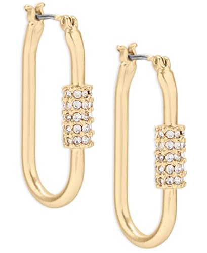 Lucky Brand Pave Carabiner Earring,Gold,One Size