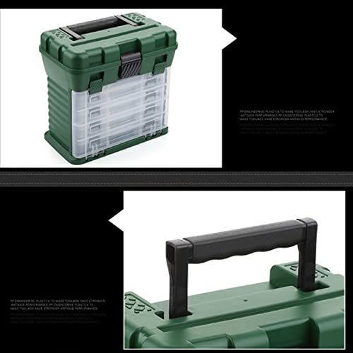 JKUYWX Big Fishing Plastic Tackle Box 6 Layer PP+ABS Handle Wateproof Gear Storage Lure Carp Rock Fishing Accessories