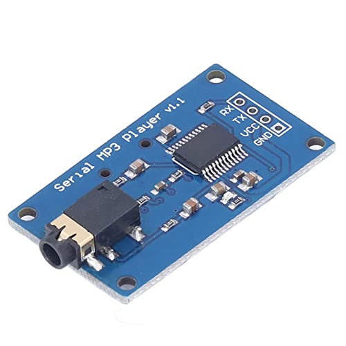 Oumefar Music Play Board Accessory, 3.2-5.2V DC UART TTL Serial Port Adjustable Volume MP3 Module Wide Compatibility Easy Operation with Memory Card Socket for MEGA2560 Keyboards