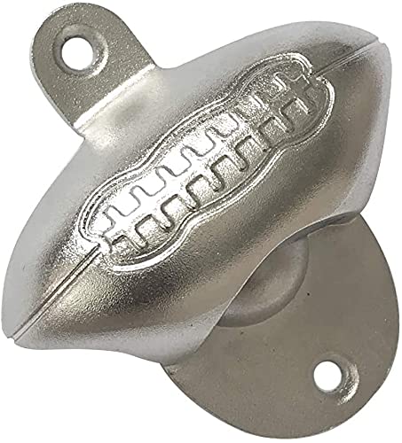 LZB Wall Mounted Bottle Opener Rugby Fan Gifts for Rugby Fans Beer Coke Opener Matt Silver 4 Packs