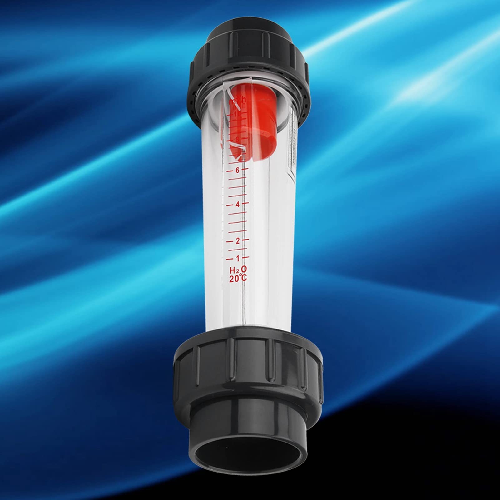 LZS-50(D)Liquid Flowing Rate Gauge 1-10 Tube Type Flowmeter 63mm/2.5in Liquid Flowing Meters Plastic Flat Interface Hydraulic Valve Fittings