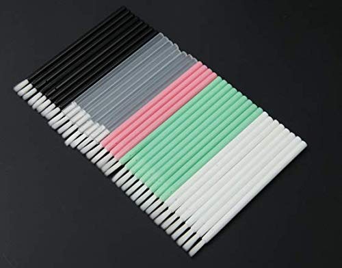 Huachnet Disposable Lipstick Gloss Wands with Soft Brush Head Makeup Kits-Pack of 100 (Black-Nylon Hair Lip Brush)
