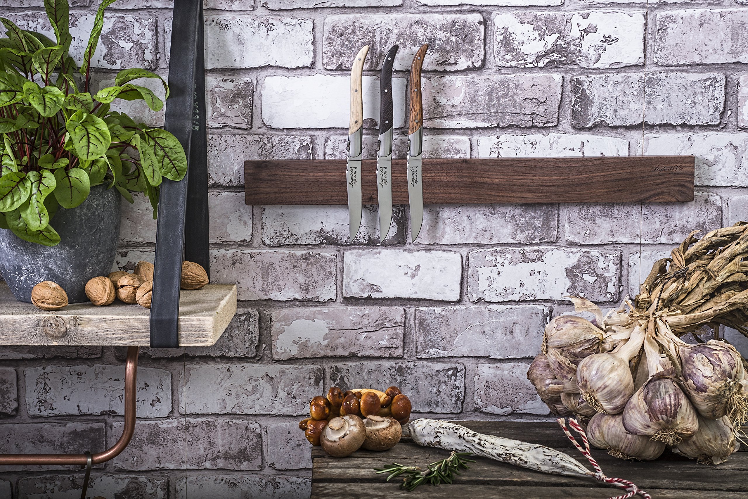 Laguiole Style de Vie Steak Knives, Luxury Line, 6 pieces, Mixed Wood, in giftbox