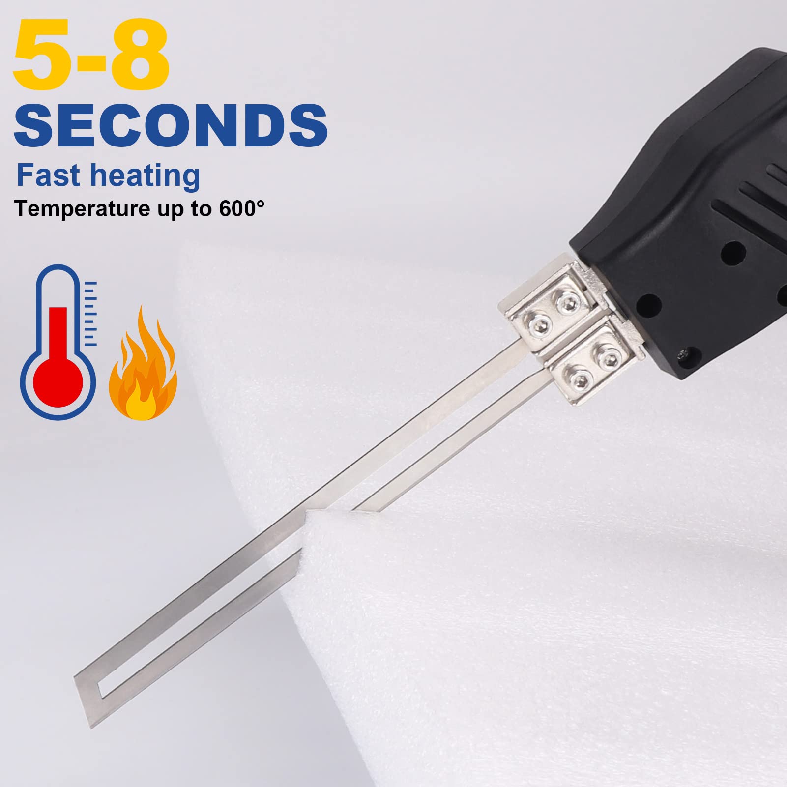 Komsepor Foam Cutter Electric Hot Knife Styrofoam Cutter Foam Cutting Tool Air Cooled Hot Knife Foam Cutter 200W 110-120V (4 Blades) for EPP, EPS, XPS, EVA, EPE, PU, KT Board, Sponge