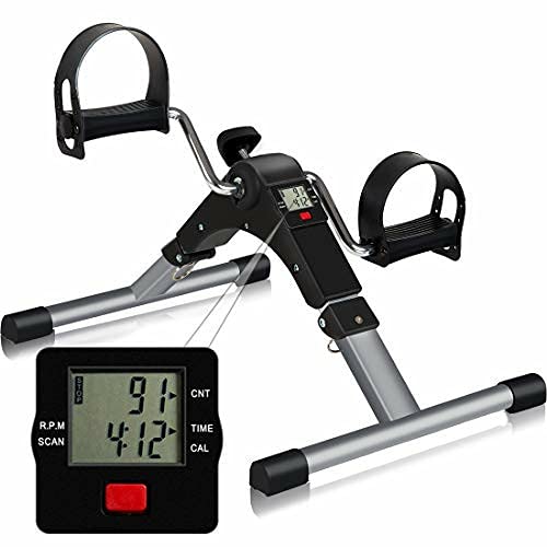Hymenting Portable under desk bike pedal exerciser,With electronic display,For leg and arm exercises,Suitable for home or office fitness