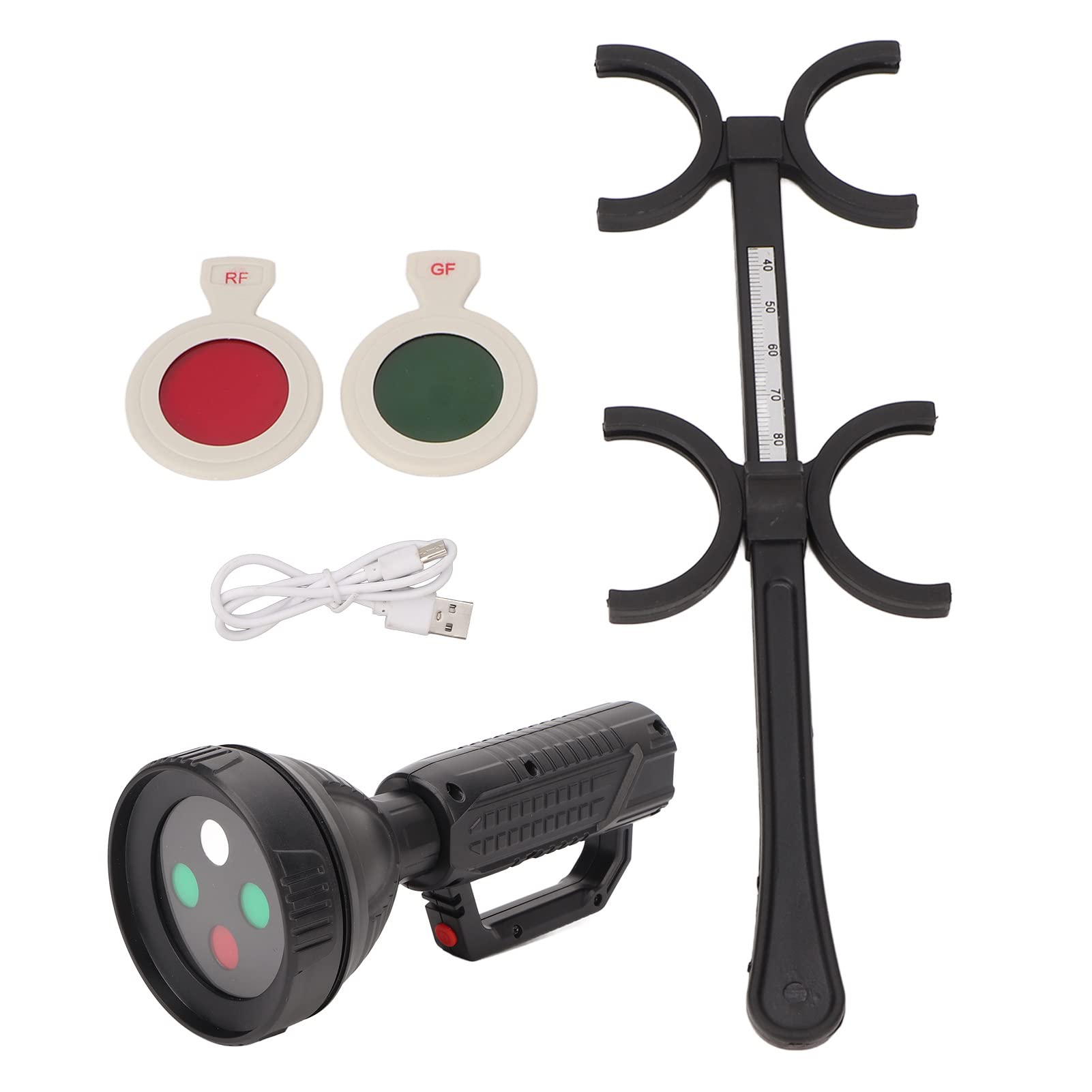 Pwshymi 4 Dot Test Light, Accurate Pure Colors Sturdy 4 Dot Vision Test Light Red Green Lens Flip Tool for Ocular Suppression