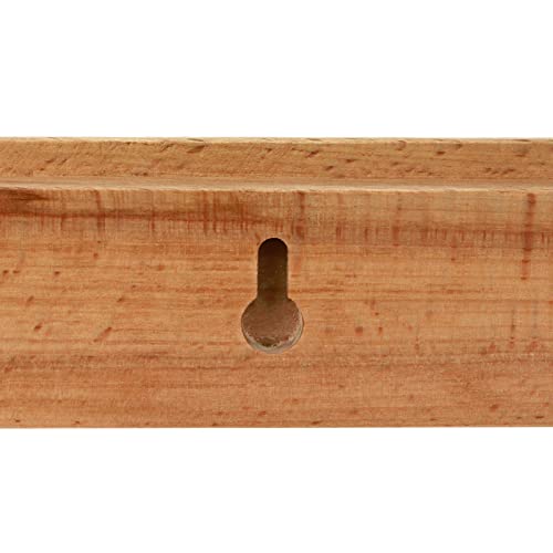 Savagrow Wood Wall Mounted Coat Rack, 13.6 Inch Brass and Wood Hook Rack(Beech)