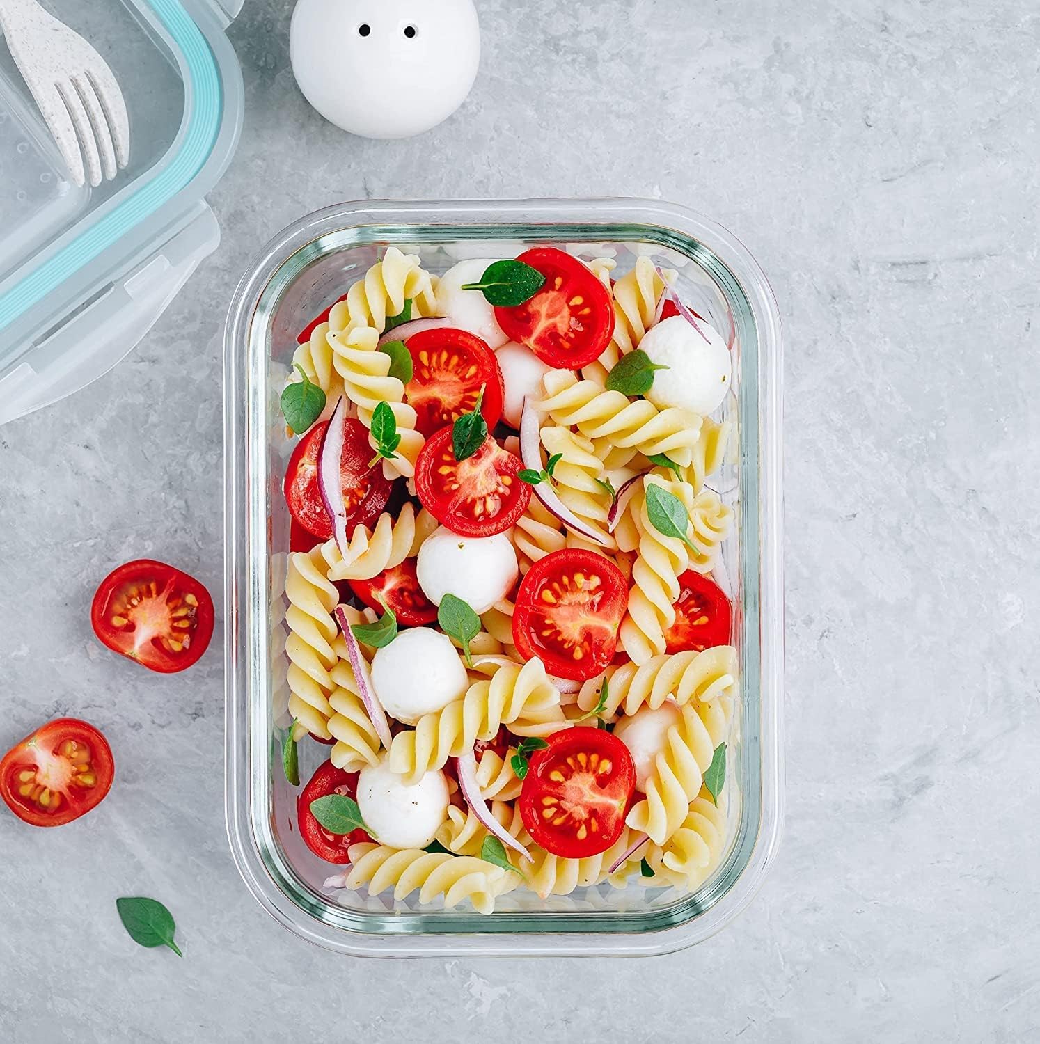 Moss & Stone Kitchen Glass Food Storage Containers Set with Lids 10 Pcs. Snapware Transparent Lids Leak Proof, Oven, Freezer, Microwave & Dishwasher Safe, Airtight Meal Prep Container Glass BPA-Free
