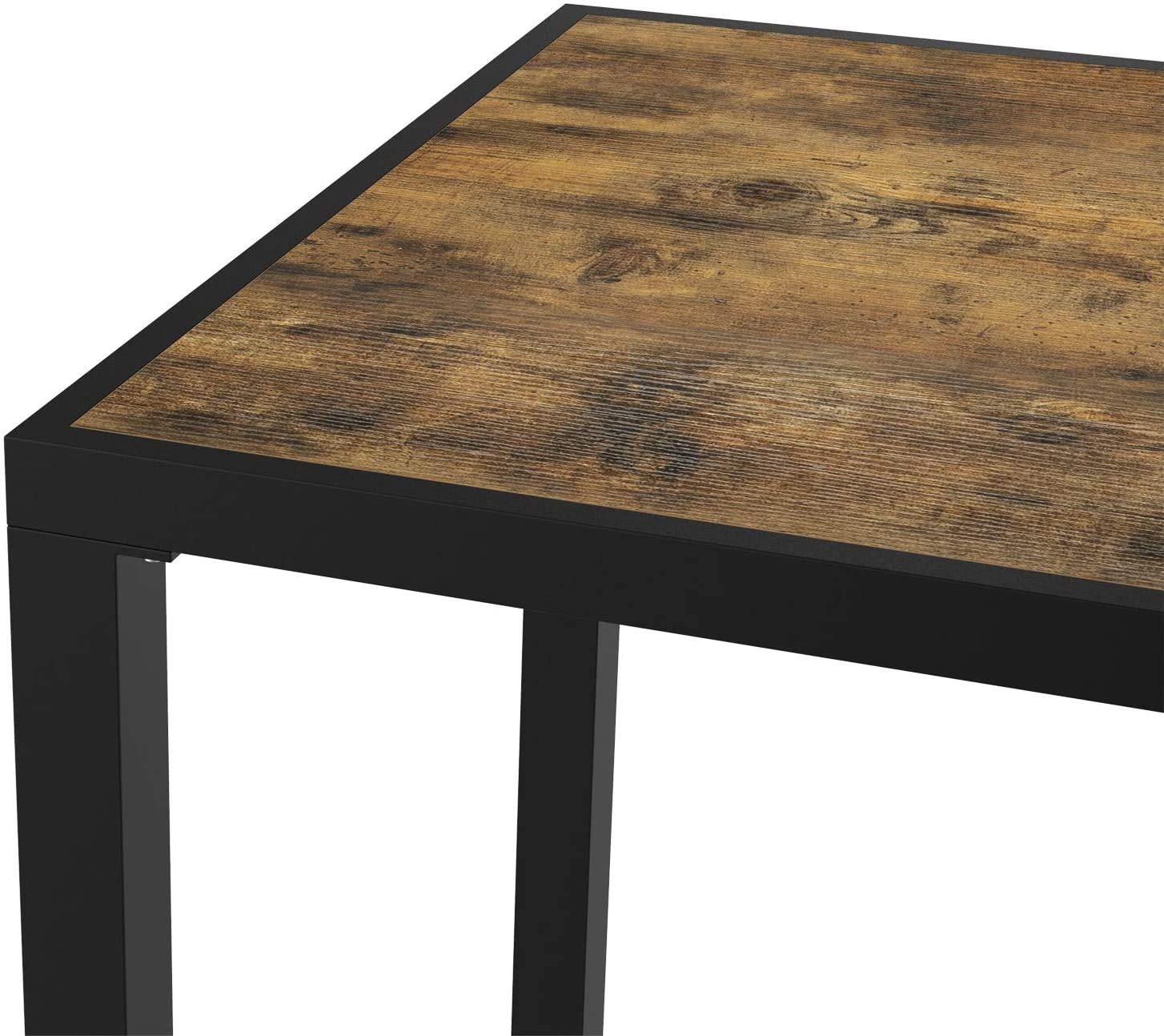 IRONCK Industrial Dining Table, Rectangular Dinner Table Top with Metal Edges, Kitchen Table for Home Office Furniture for Living Room, Dining Room,Vintage Brown