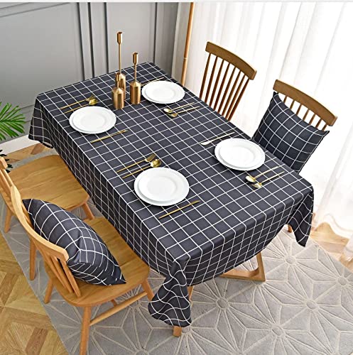 MLQL Waterproof Checkered Tablecloth Wild Rectangular Table Cover Home Decoration Living Room Coffee Table Fireplace countertop A5 140x210cm