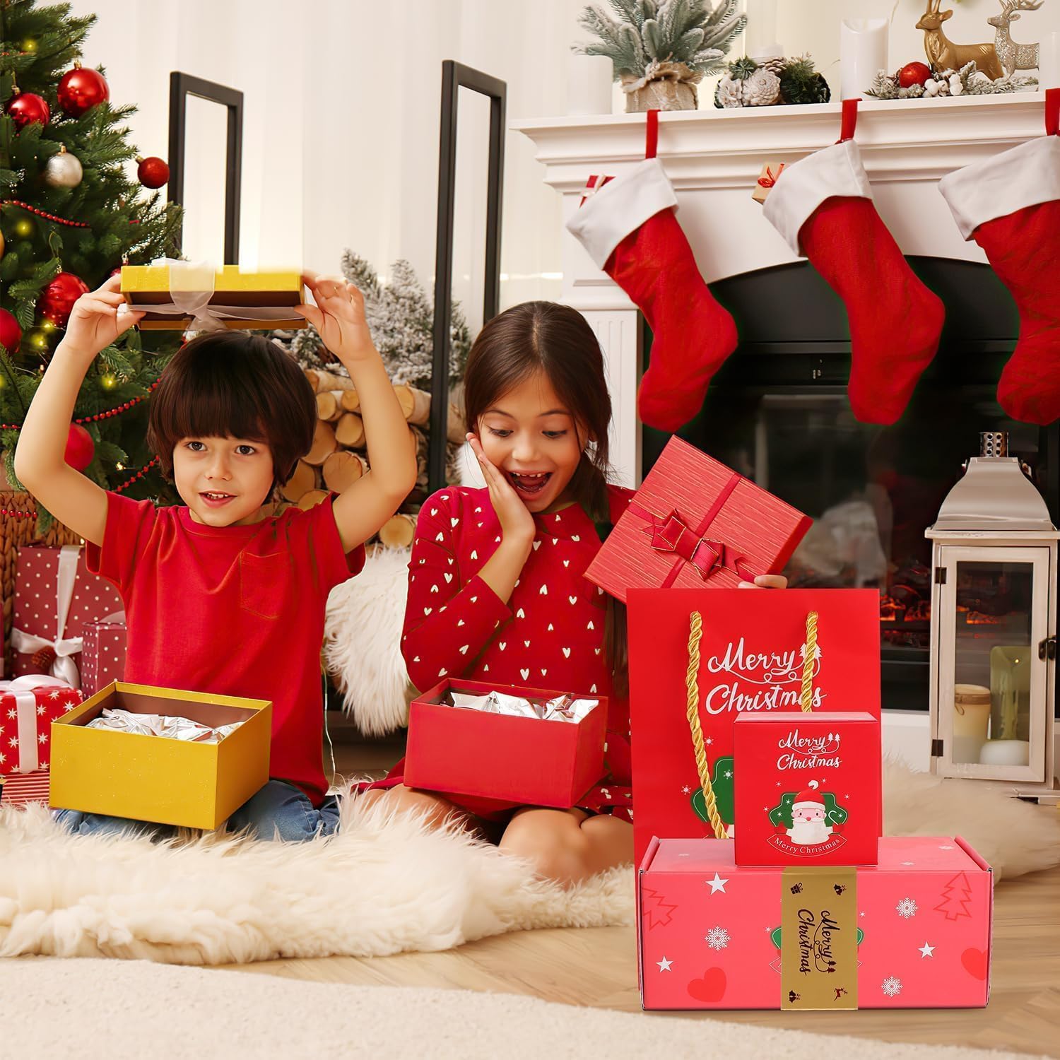 Surprise Gift Box Explosion - 2024 Newly Merry Christmas Surprise Gift Boxes, Pop-Up Explosion Gift Box, Unique Folding Bouncing Red Envelope Gift Box, Christmas Birthday Surprise Blast Gift Boxes (Red,12 Bouncing Boxes)