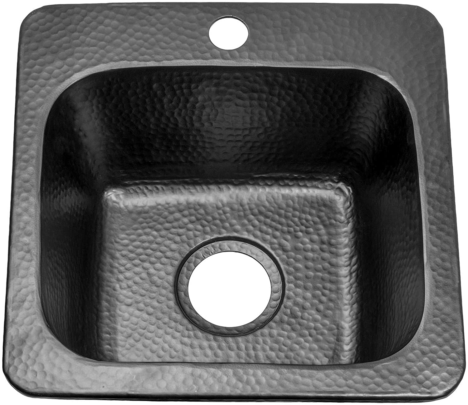 Monarch Abode 19192 Matte Black Hand Hammered Baxter Bar Prep Sink (15 inches)