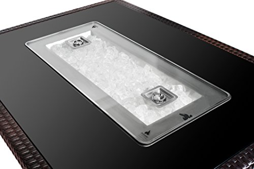 Outland Fire Table Tempered Glass Lid Insert for Series 401/403 Outdoor Propane Fire Pit Tables, Rectangular 29-Inch x 13-Inch x 5/16-Inch β Includes Bracket Set for Horizontal Interior Slide Storage