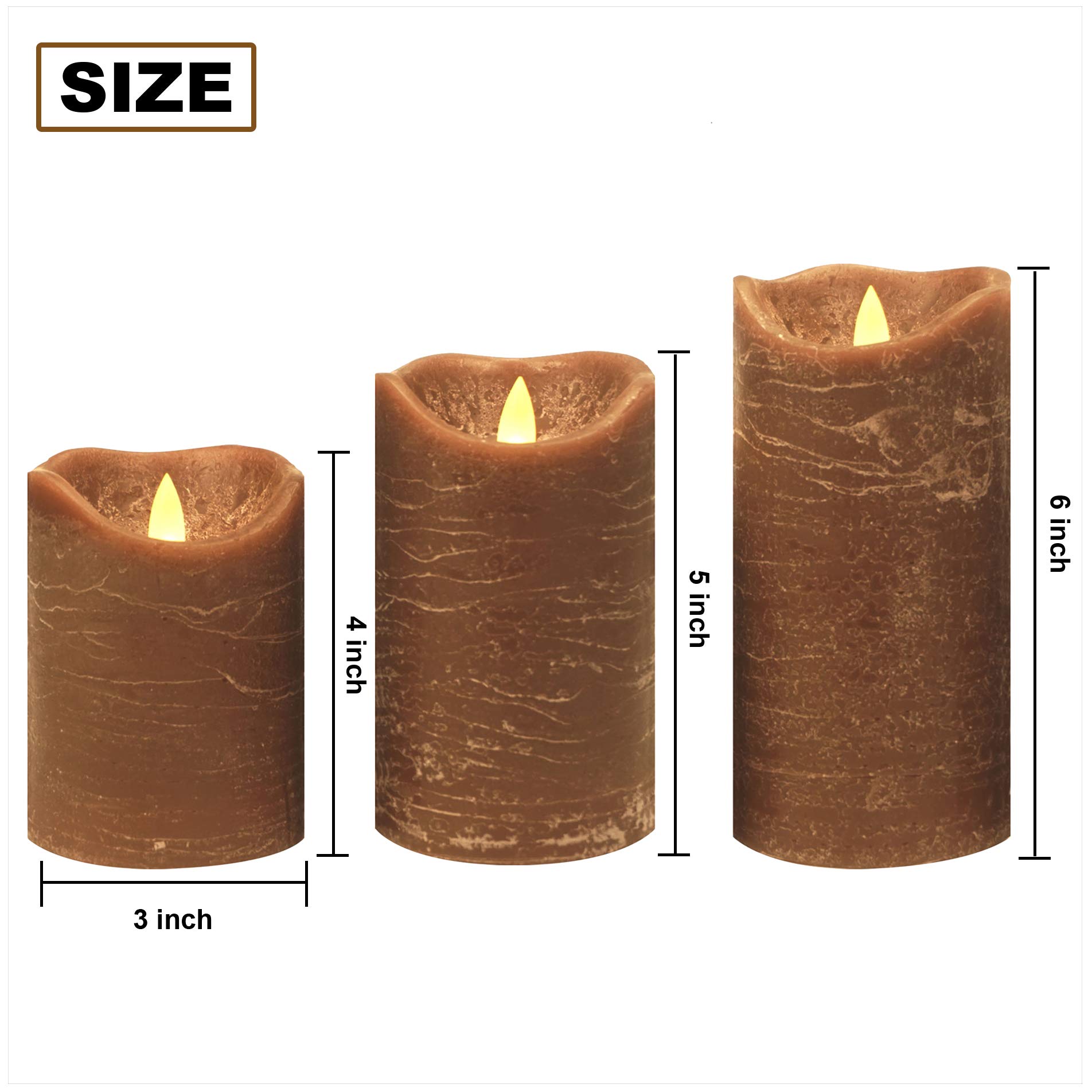 iZAN 3 Pack Real Wax Flameless Candles Battery Operated LED Pillar Flickering Realistic Electric Candle Gift Sets with Remote Control and Cycling 24 Hours Timer 3”D X 4" 5" 6" H (Purple)